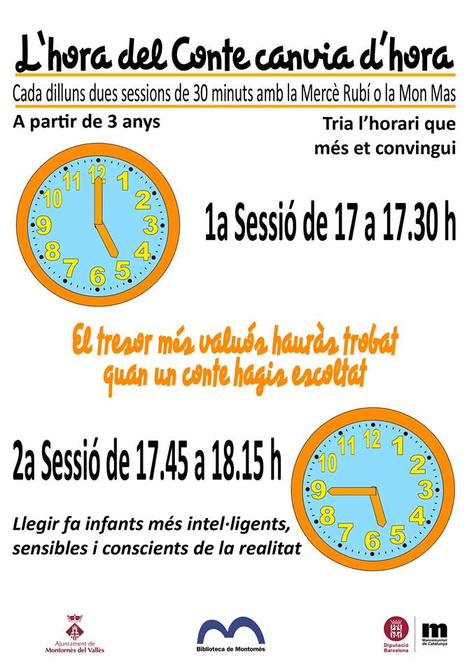 L'hora del conte (NOUS HORARIS!) - Ajuntament de Montornès del Vallès